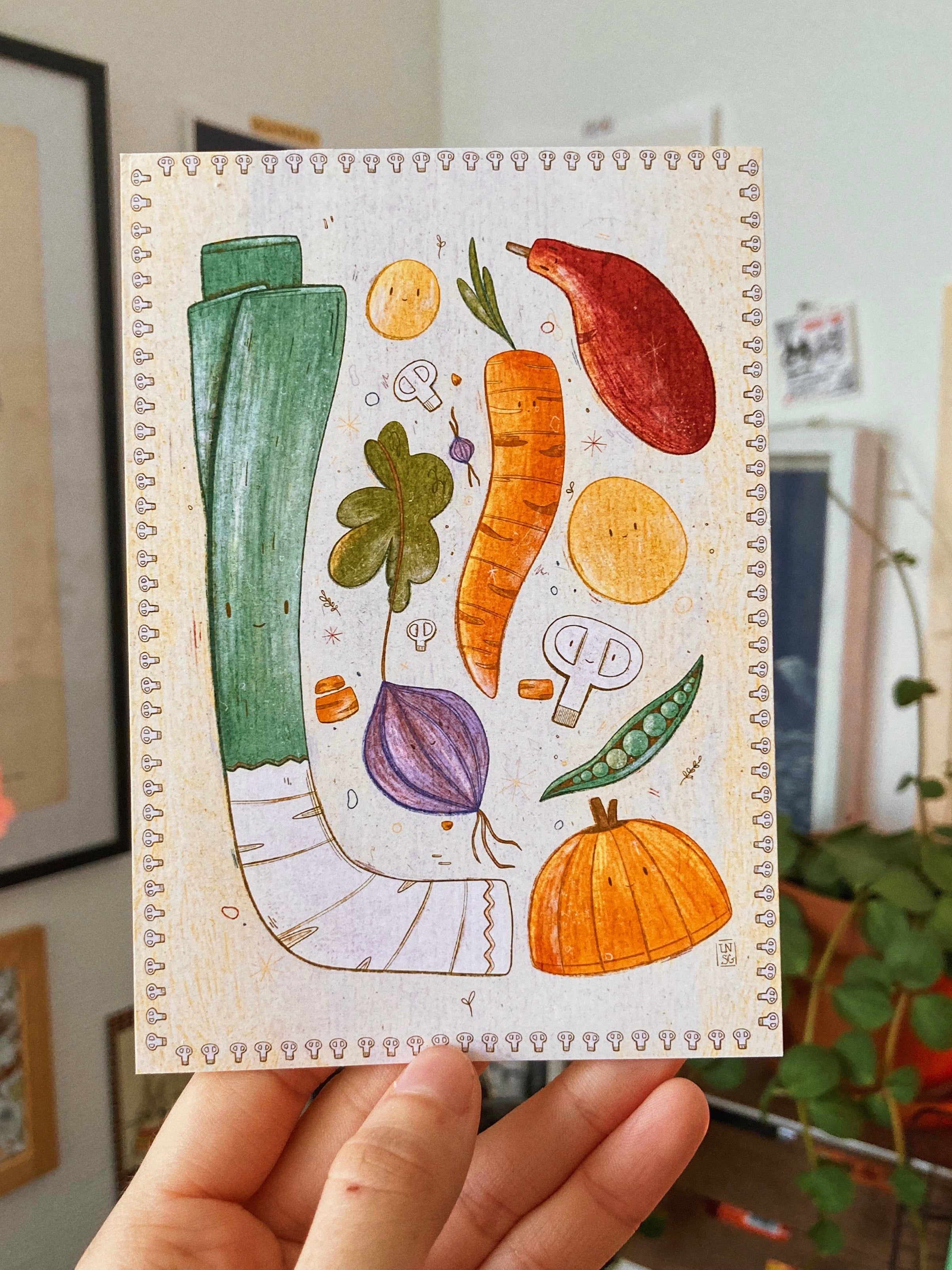 Illustration "Légumes en folie" (A6, A5, A4 et A3) – Lanasonge